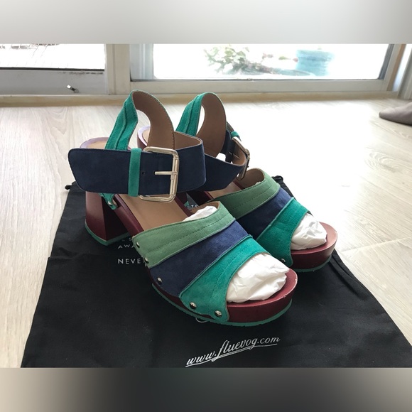 John Fluevog | Shoes | Fluevog Tiki Style Wooden Strap Heel Sandals ...